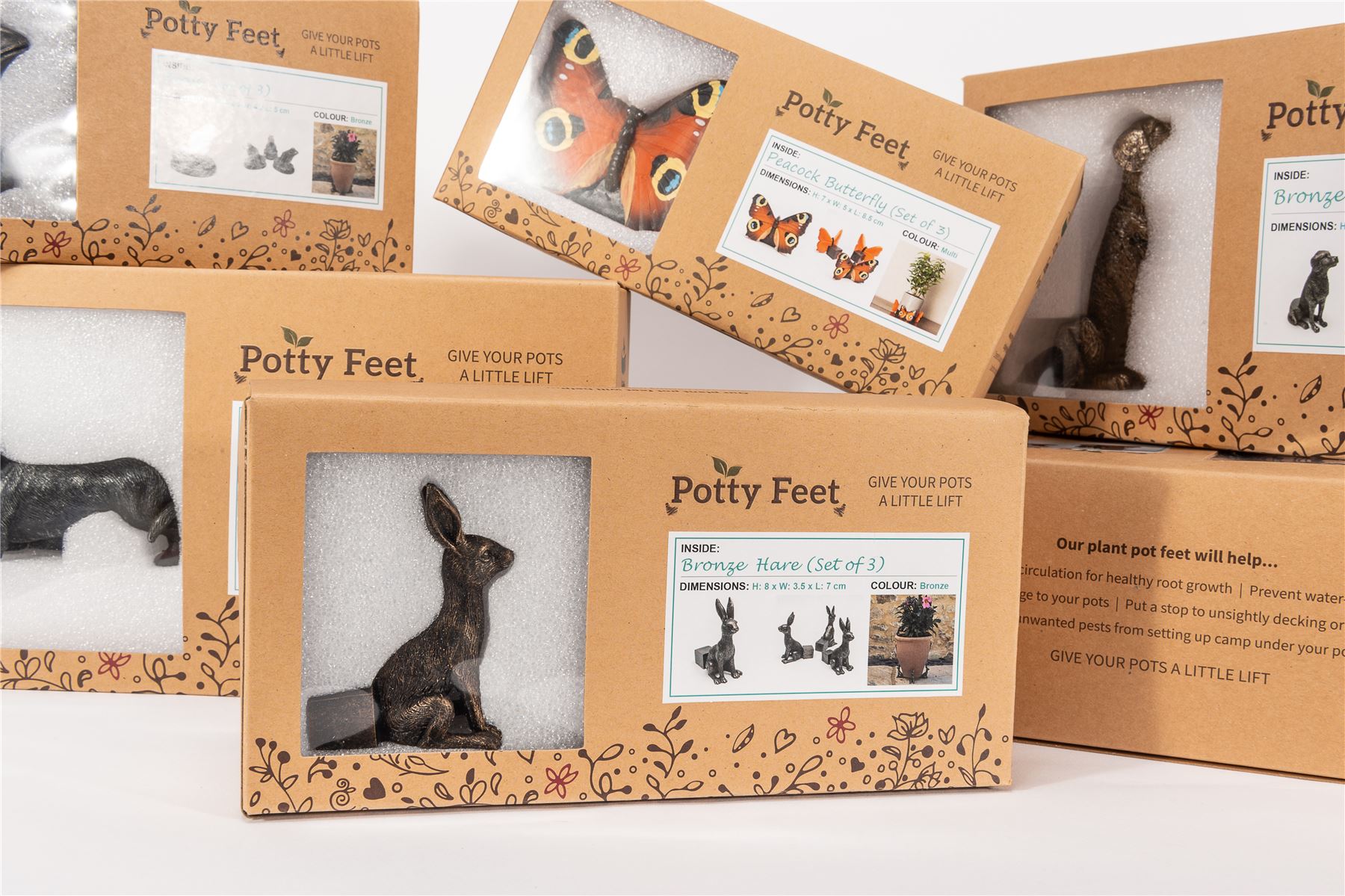 Greyhound Plant Pot Feet – Set of 3 - Jardinopia Ltd
