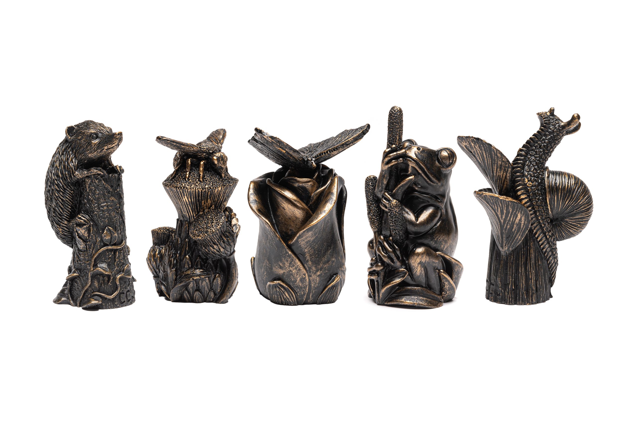 Set of 5 Animals & Insects Cane or Stake Toppers Hedgehog, Bee ...