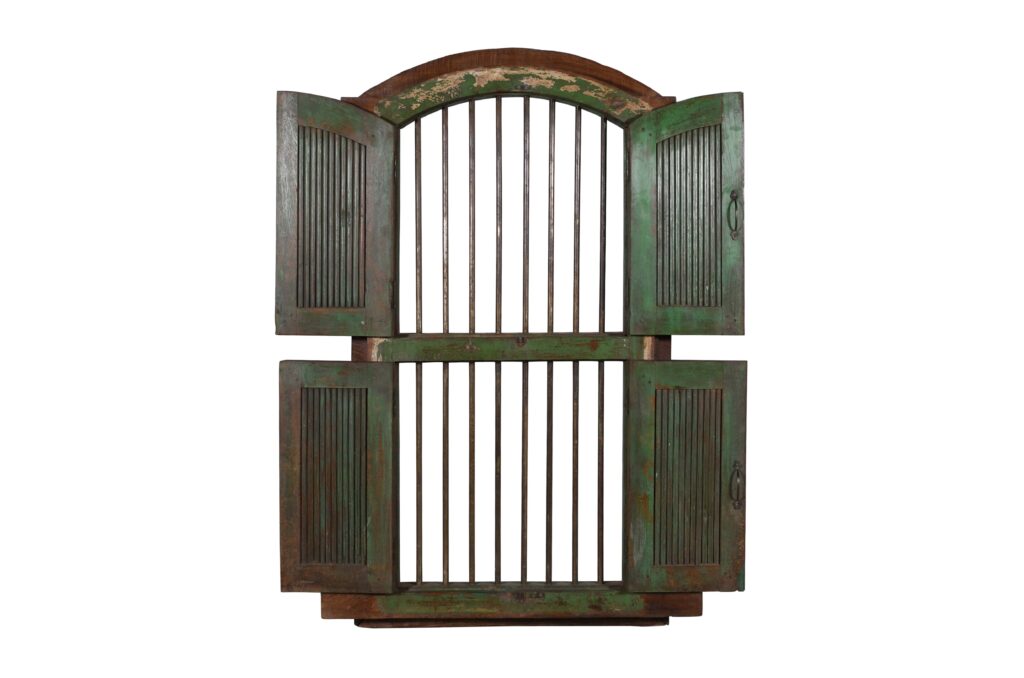 Antique Indian Teak Jali Window - Jardinopia Ltd